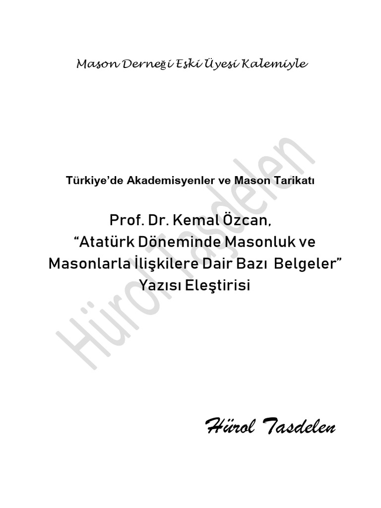 Prof DR Kemal Ozcan Ataturk Doneminde Ma | PDF