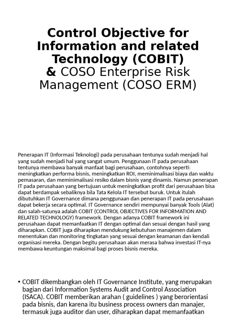 Coso Dan Cobit | PDF