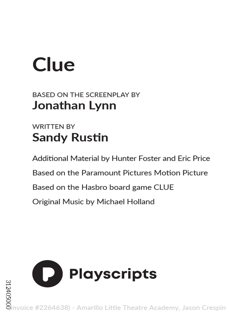 Clue On Stage | PDF | Copyright | Royalty Payment