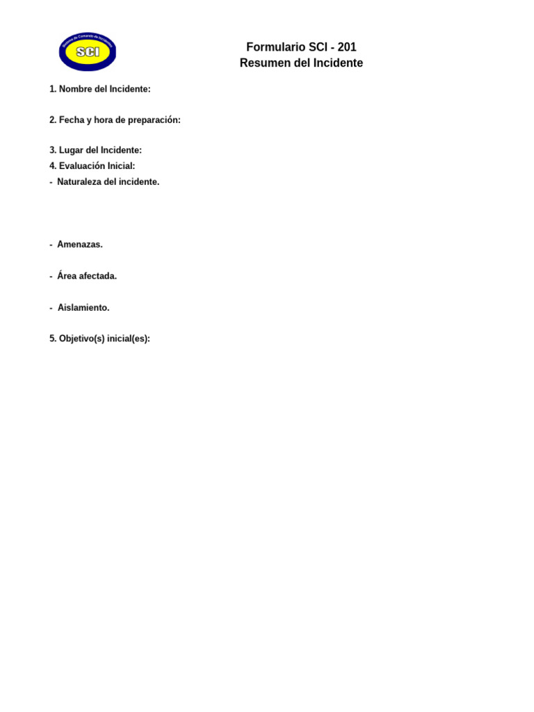 SCI - 201 Formulario | PDF | Derecho