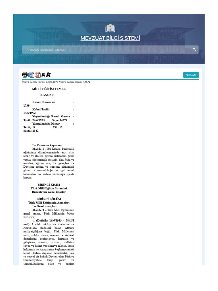 Mevzuat Bilgi Sistemi | PDF
