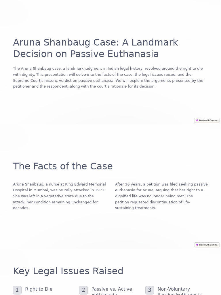 Aruna Shanbaug Case: Passive Euthanasia Ruling | PDF | Social Ethics ...