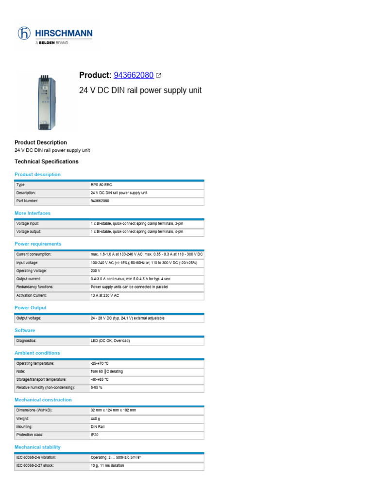 RPS80EEC_techdata | PDF | Power Supply | Electronics