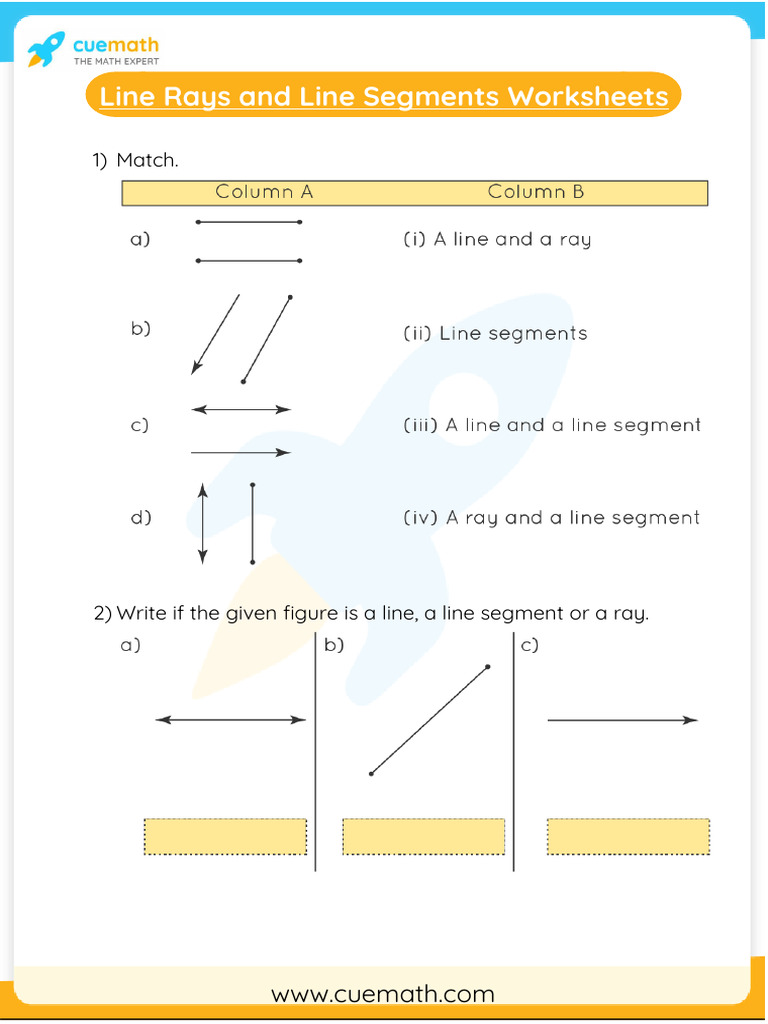 Line Rays and Line Segments Worksheets - Worksheet 1 | PDF