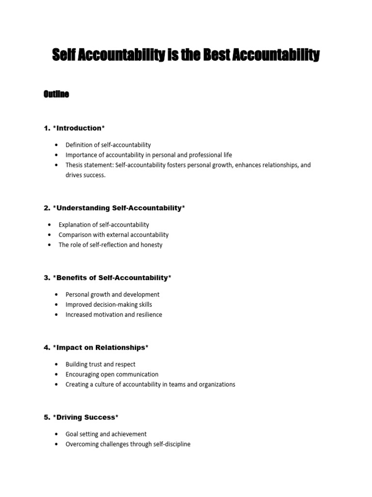 Self Accountability Is The Best Accountability | PDF | Disciplines ...