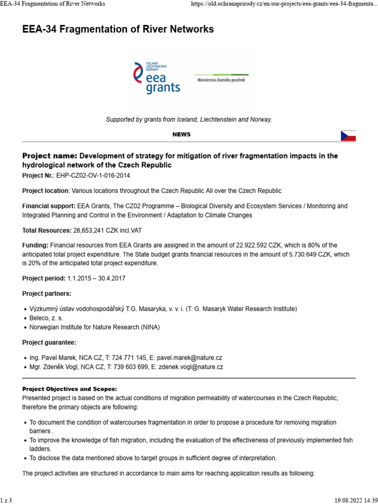 EEA-34 Fragmentation of River Networks | PDF | Stream | Databases