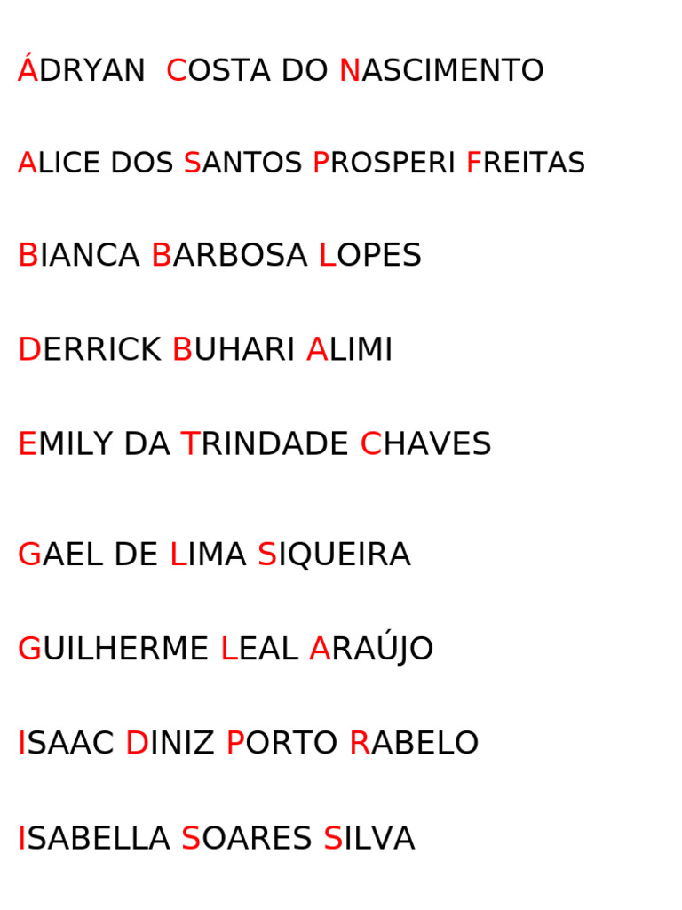 Nome Completo - 1 Ano B - 2022 | PDF