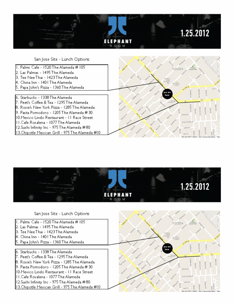 Lunch Map | PDF | Travel