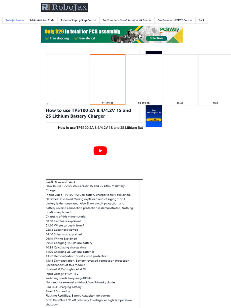 How To Use TP5100 2A 8.4 - 4.2V 1S and 2S Lithium Battery Charger | PDF | Battery Charger ...