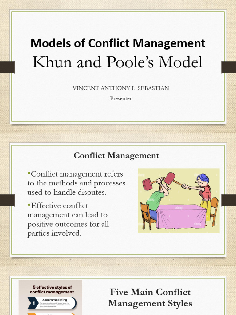 VINCENT - SEBASTIAN Models of Conflict Management by Khun and Pooles Model | PDF | Negotiation ...