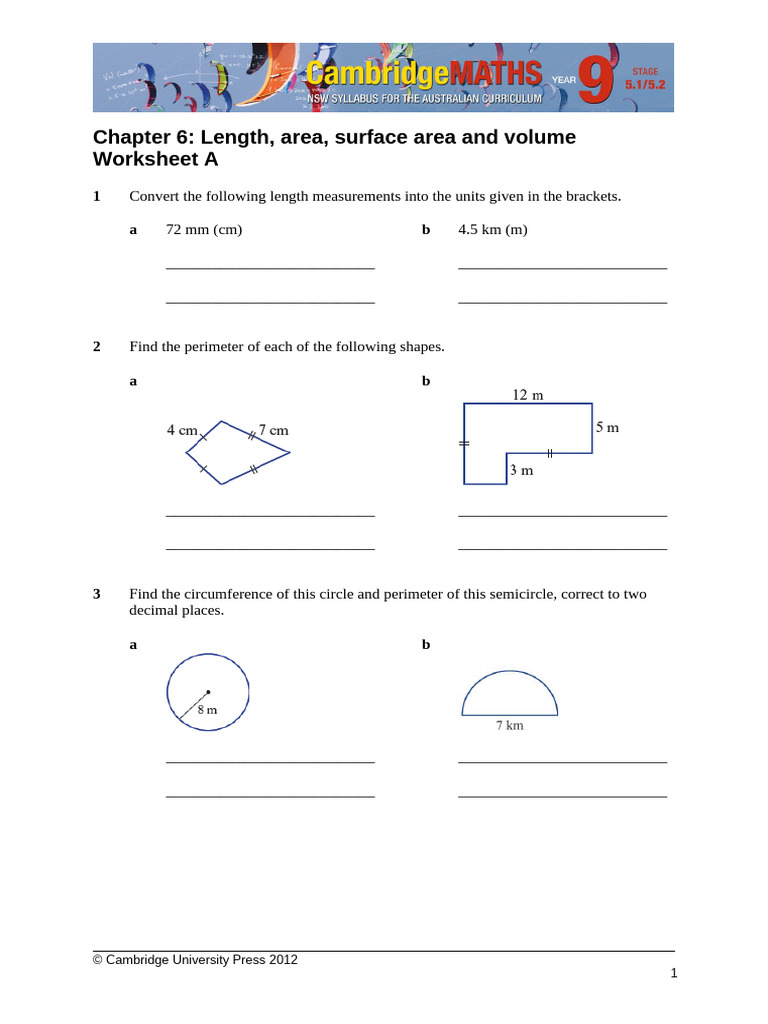 Rev7 Yr9 Yearly 2018 Measurement-1 | PDF | Area | Significant Figures