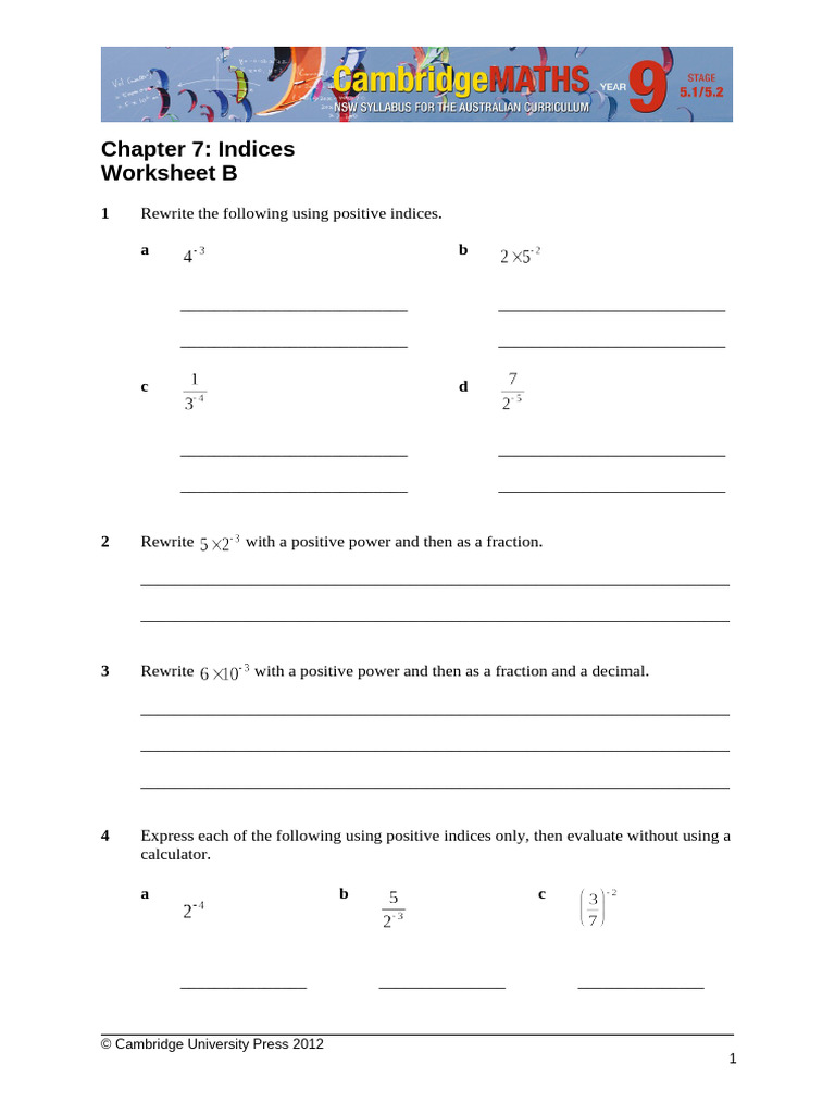 Rev10Yr9 Yearly 2018 Scientific Notation and Indices-1 | PDF ...