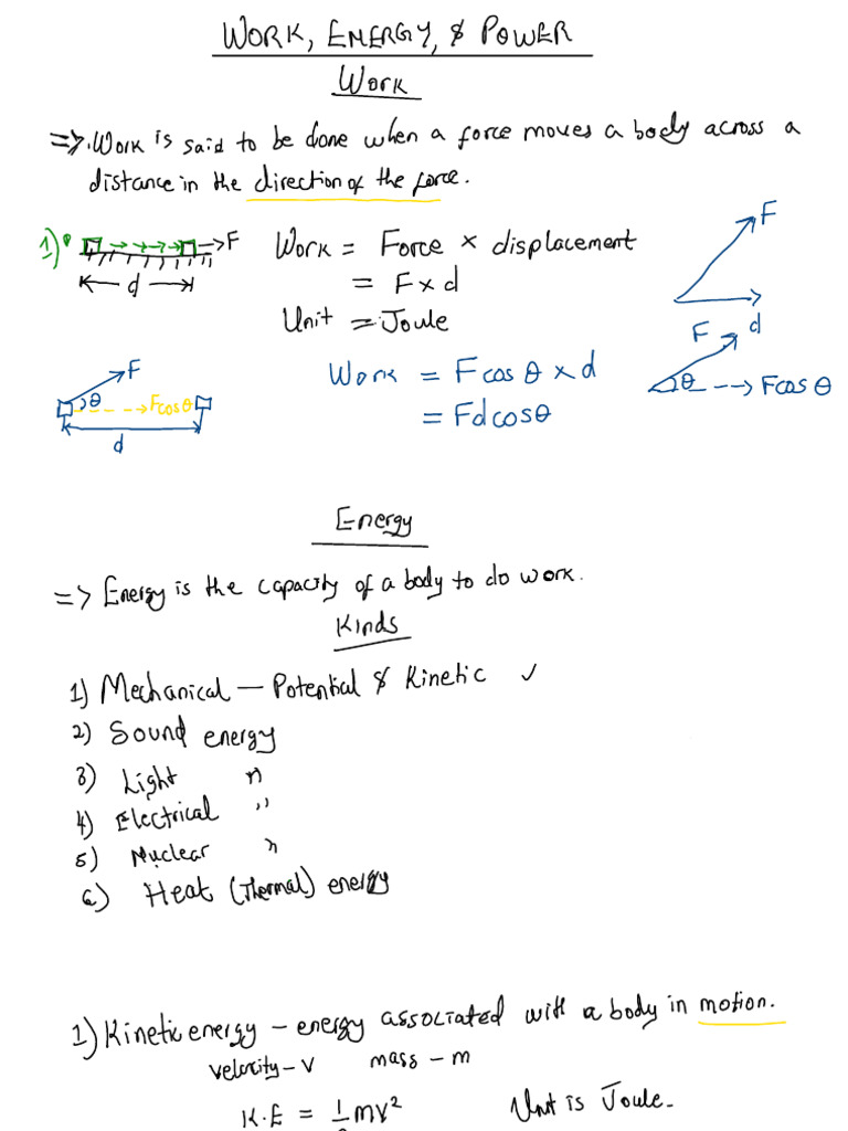 Work, Energy, and Power | PDF