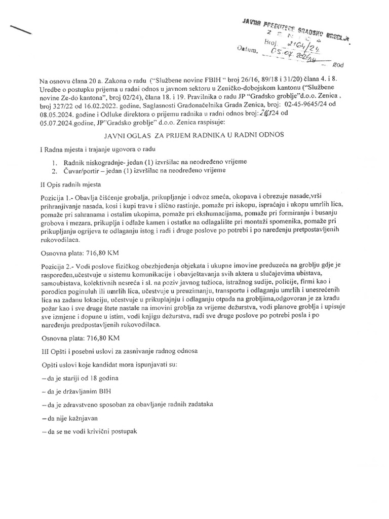 Tekst Javnog Oglasa | PDF