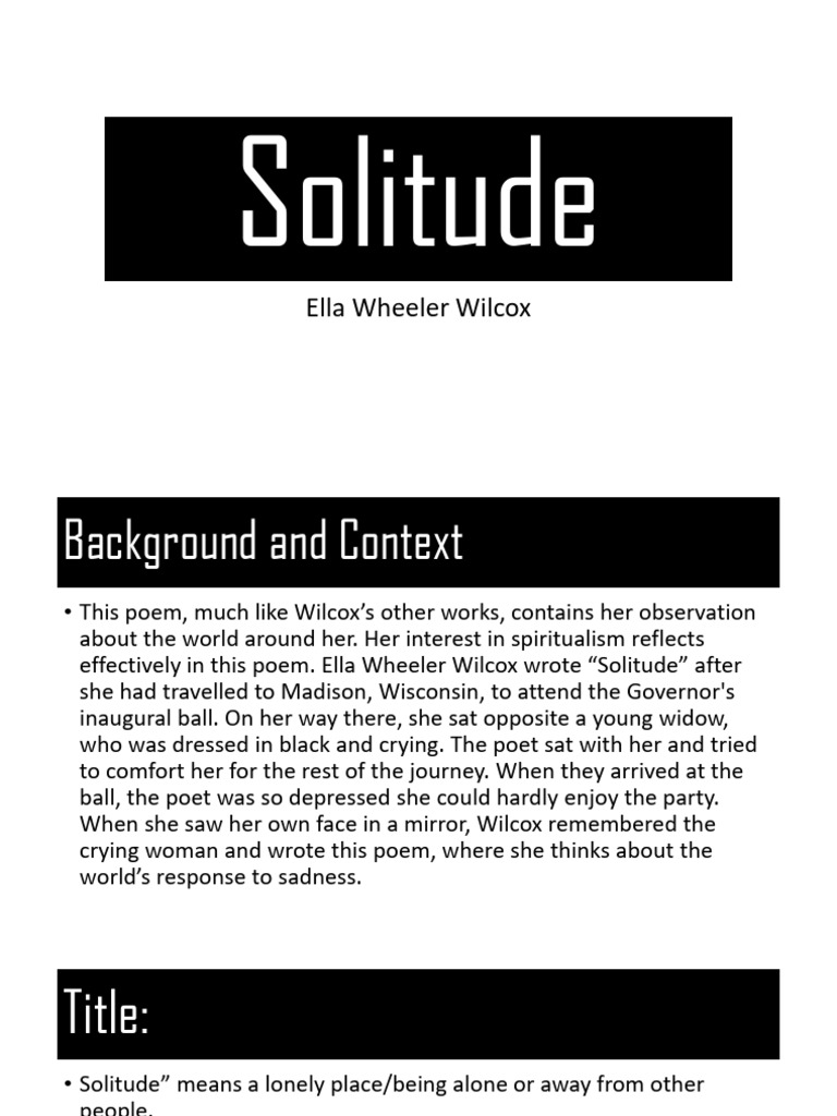 Solitude | PDF | Solitude