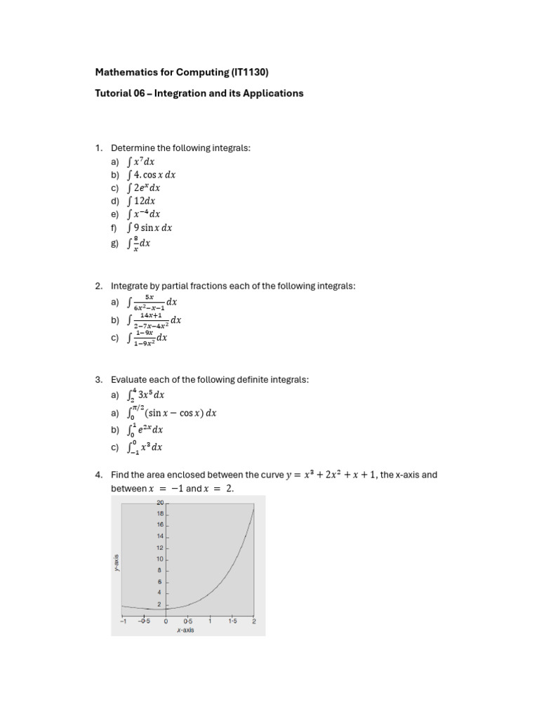Tutorial6 Integration | PDF | Teaching Methods & Materials | Science ...