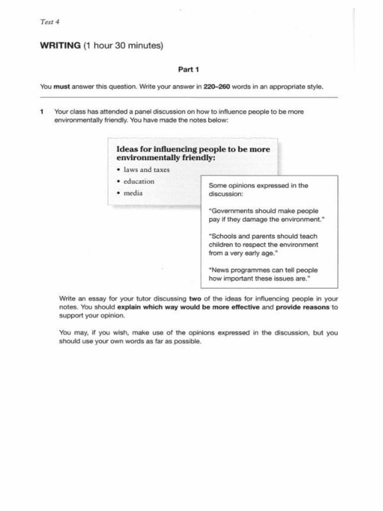 C1 Test 4 - Book 1 - Writing | PDF