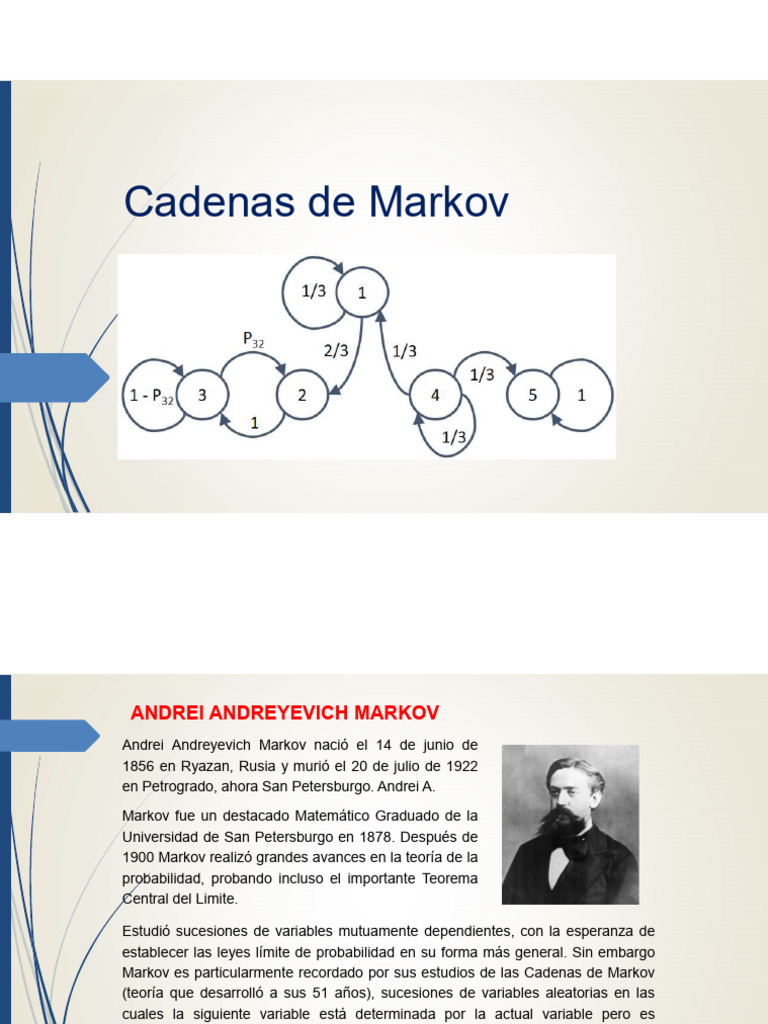 Cadenas de Markov | PDF | Cadena Markov | Probabilidad