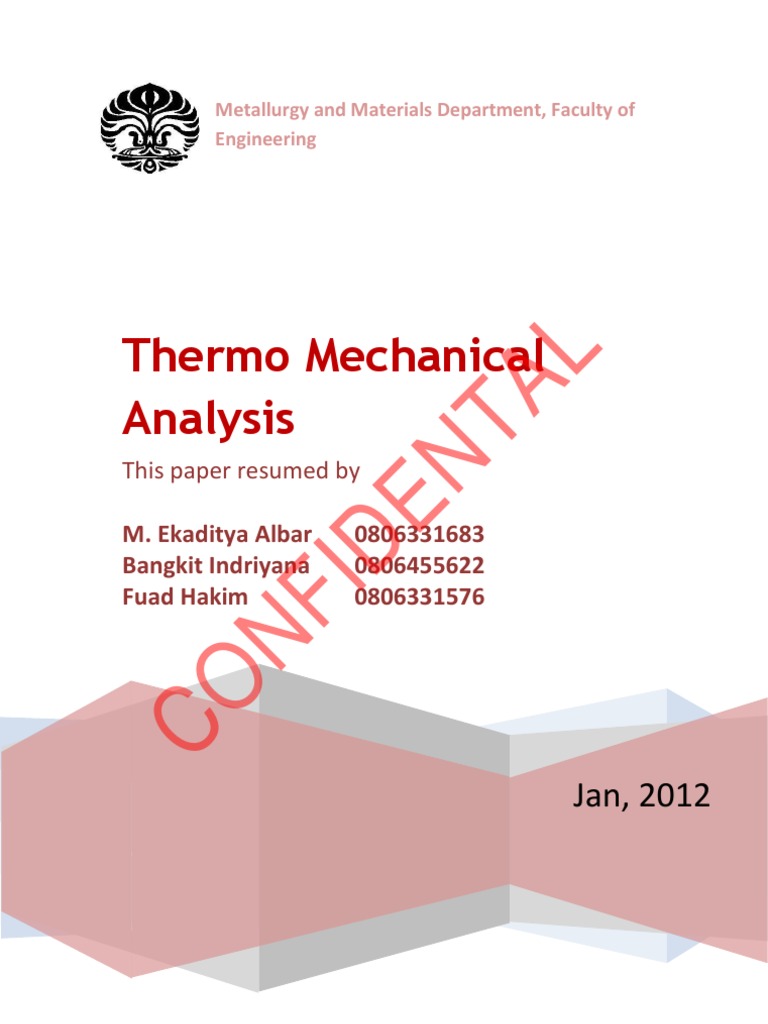 Thermomechanical Analysis | PDF | Metode & Bahan Ajar