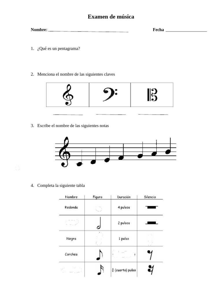 Examen de Musica | PDF