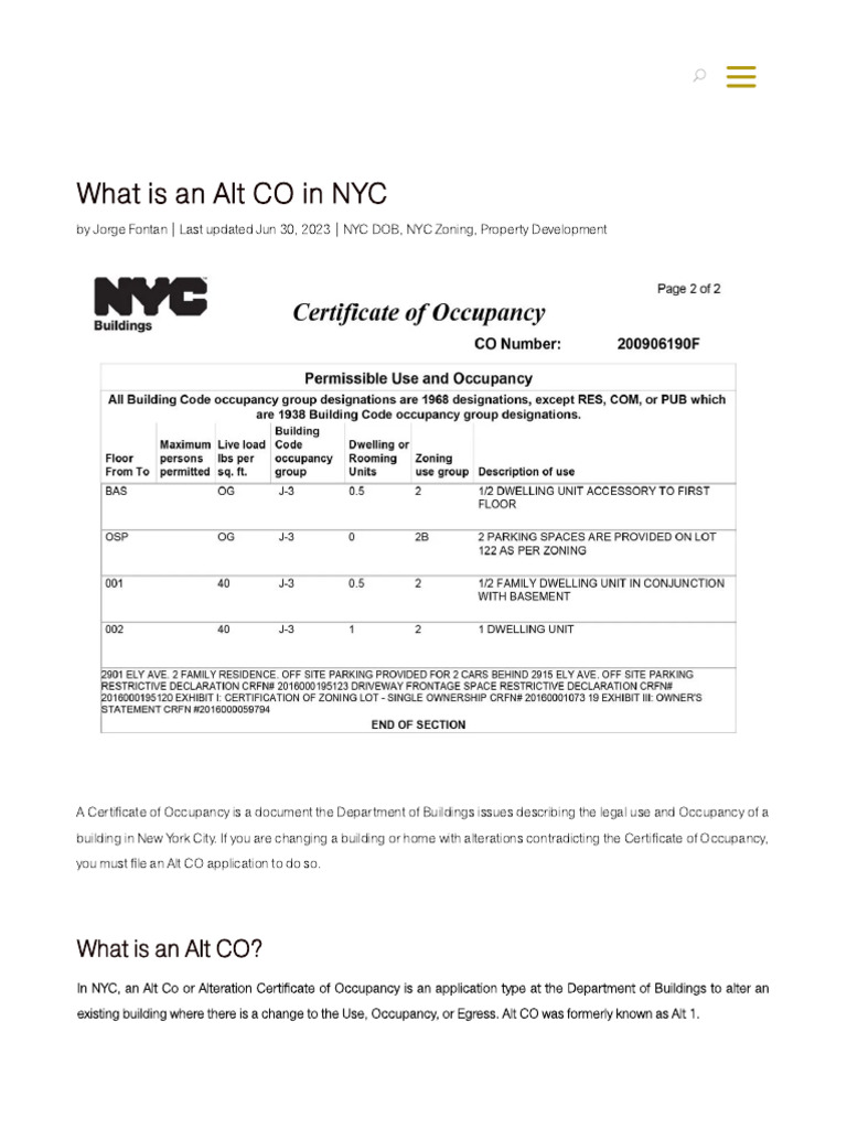 What Is An Alt CO in NYC | PDF | Building | Apartment