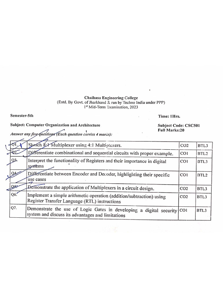Sem 5 1st Internal Pyqs | PDF