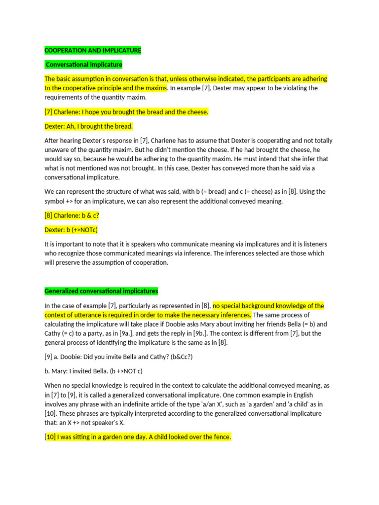 2 Conversational Implicature | PDF | Human Communication | Linguistics