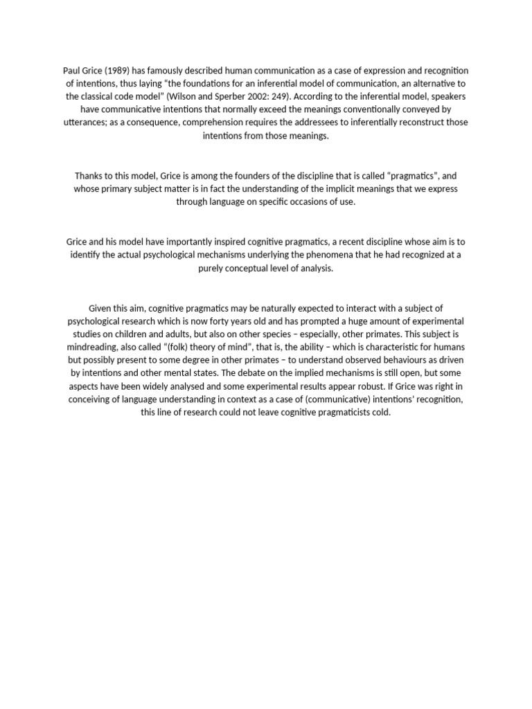 Paul Grice | PDF | Philosophy | Language Arts & Discipline