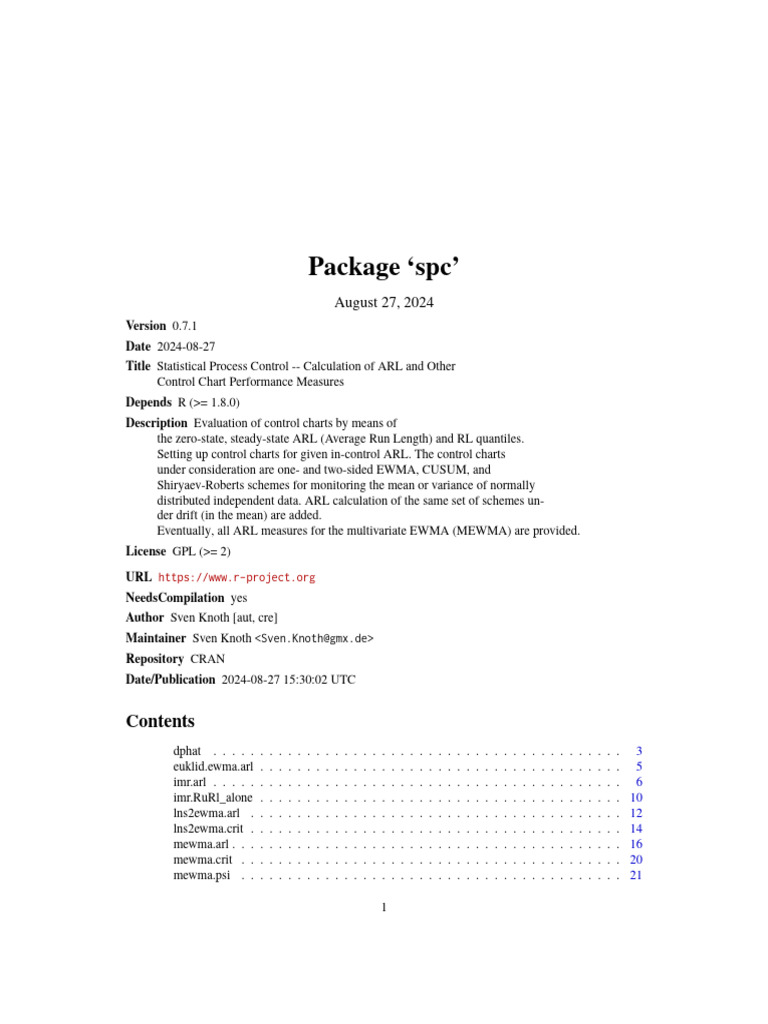 Package SPC': August 27, 2024 | PDF | Standard Deviation | Normal ...