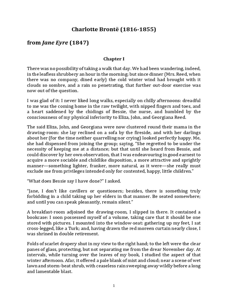 Unit 4-Brontë-Jane Eyre | PDF | Poetry | General Fiction
