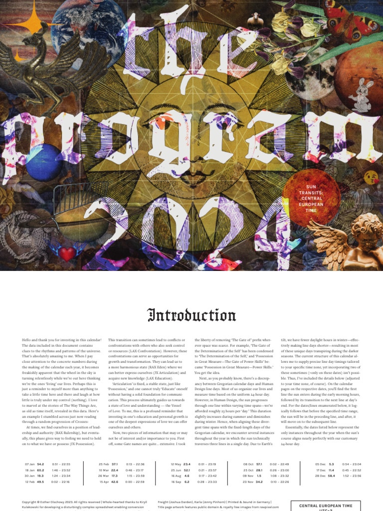 The Program 2024 Sun Transits Printable - Central European Time | PDF ...