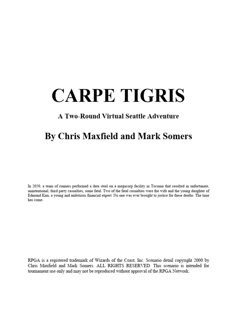 Carpe Tigris | PDF