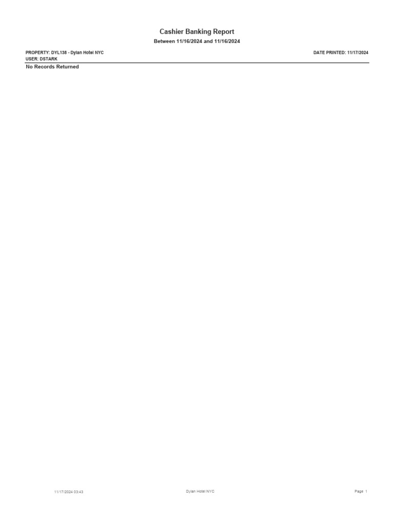 Cashier Banking Report | PDF