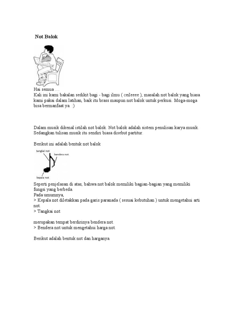 Struktur dan Fungsi Not Balok | PDF | Seni & Disiplin Bahasa