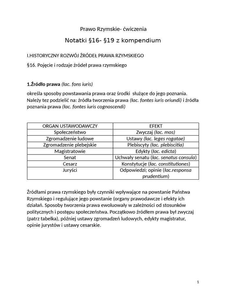 Prawo Rzymskie Par. 16-19 | PDF
