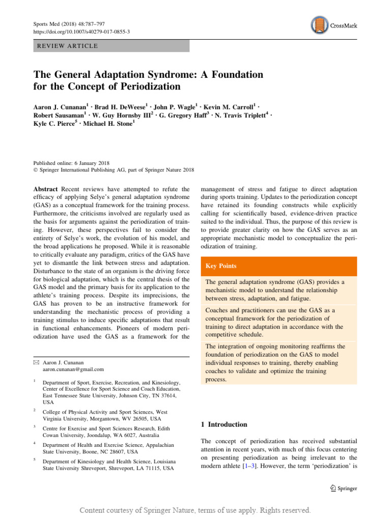 General Adaptation Syndrome in Periodization | PDF | Stress (Biology)