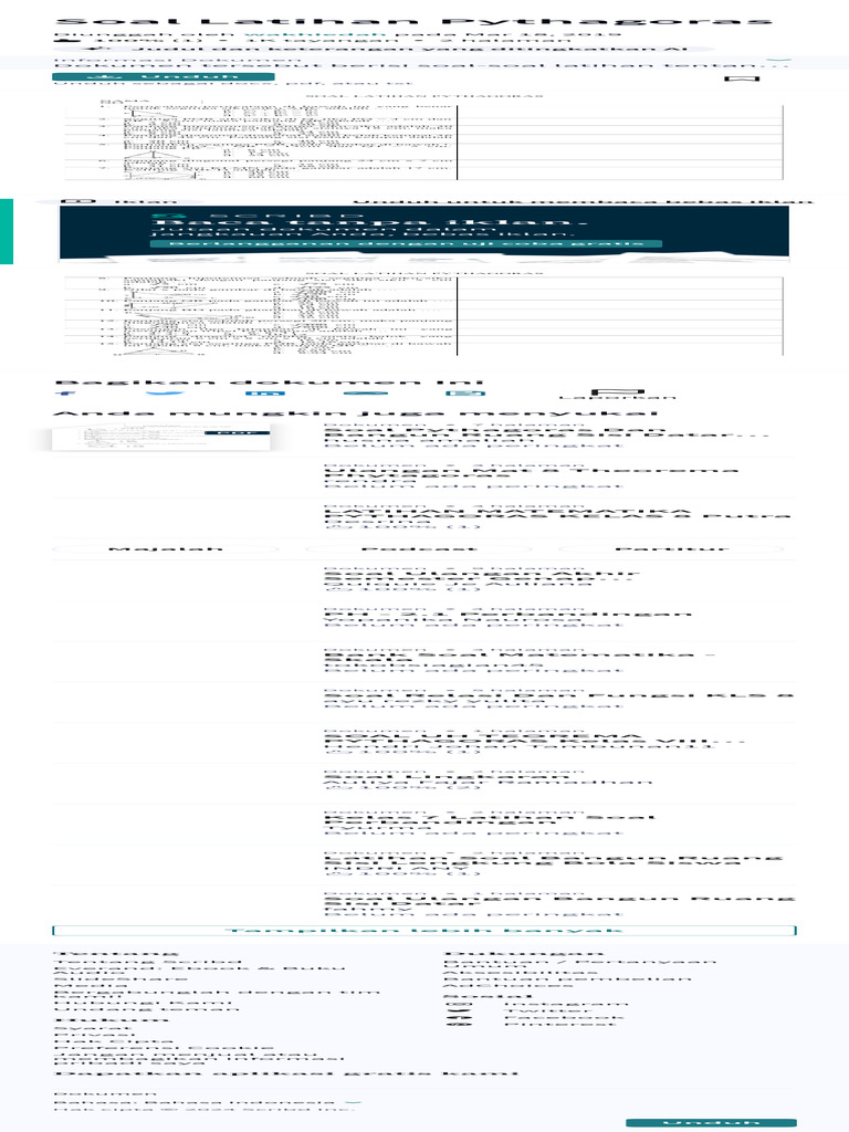 Soal Latihan Pythagoras Pdf Pdf