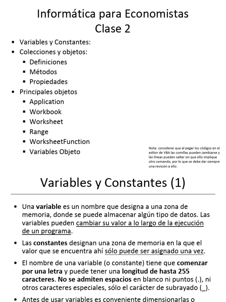 Clase 02 | PDF | Objeto (informática) | Variable (informática)