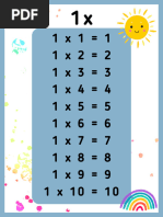 Colorful Cute Multiplication Table Math Poster | PDF
