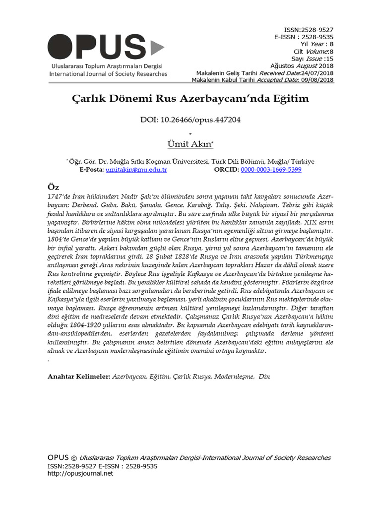 Carlik Rus Azerbaycaninda Egitim | PDF