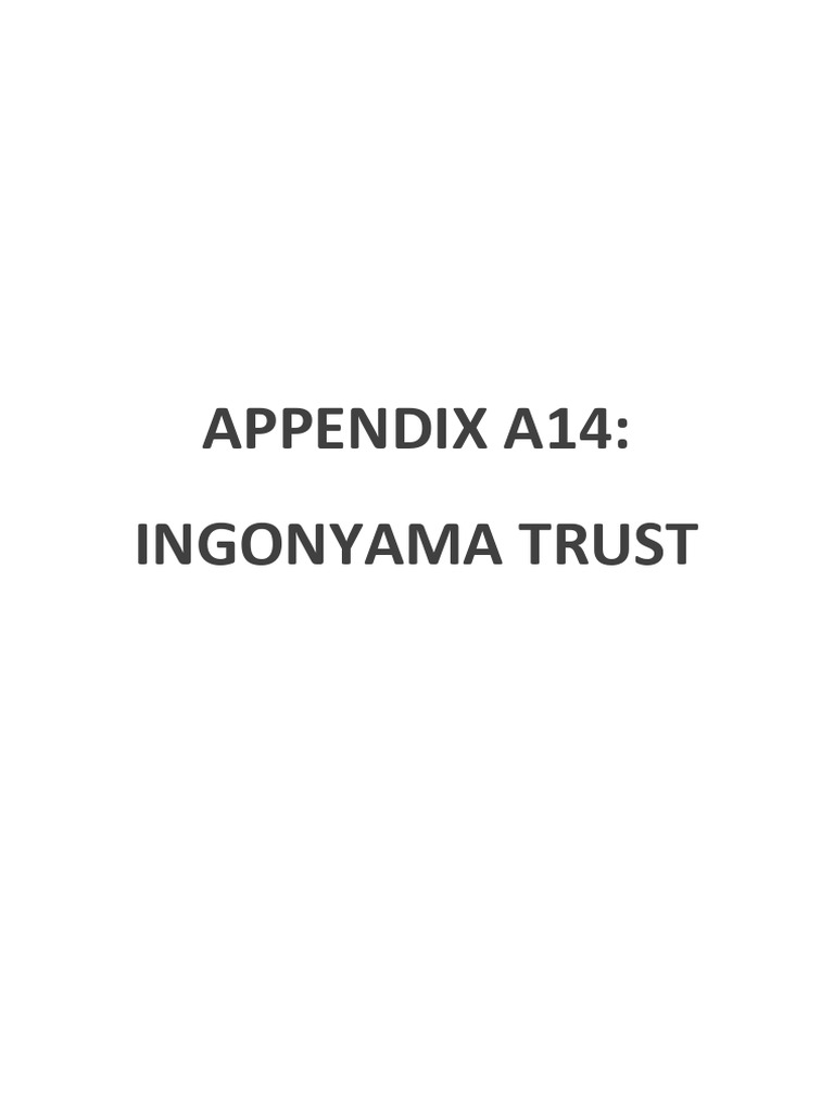 022 APP A14 - Ingonyama Trust Engagement | PDF | Mining | Transport