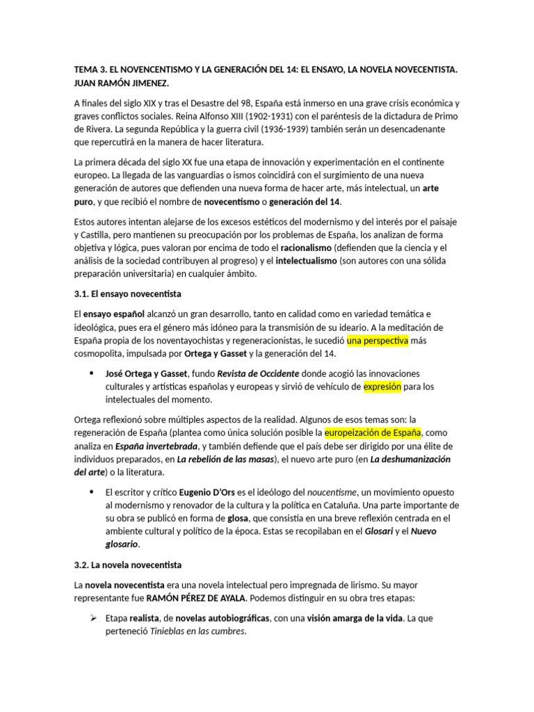 Tema 3 | PDF | Ensayos | Vanguardia