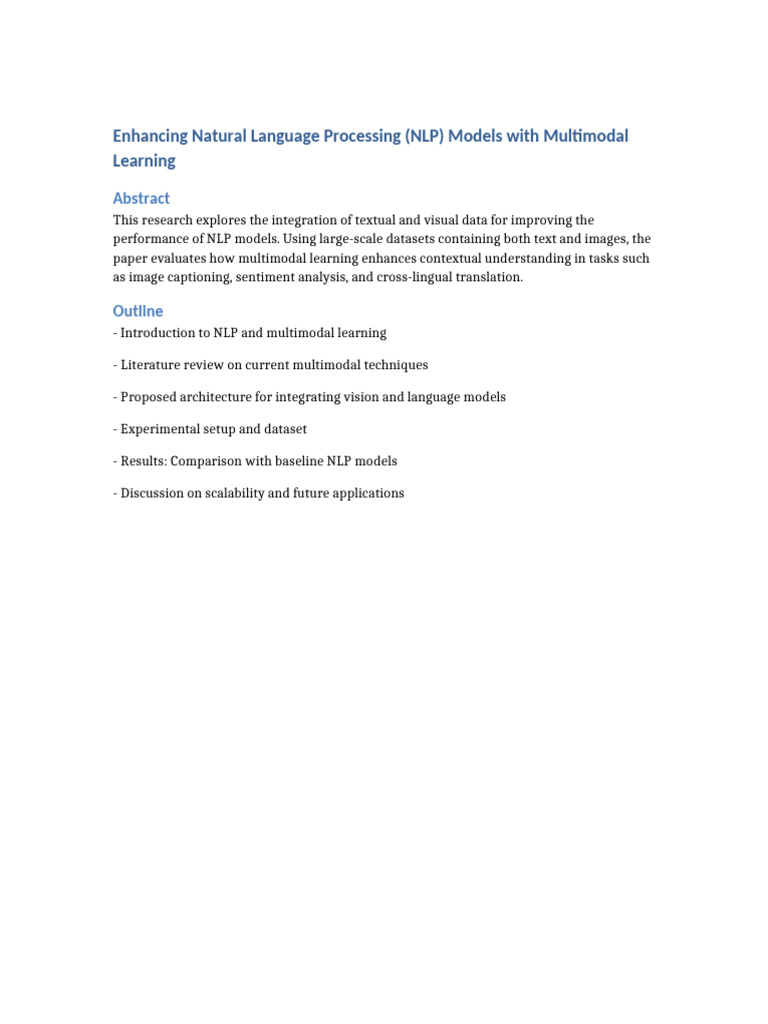 Multimodal NLP for Enhanced Context | PDF