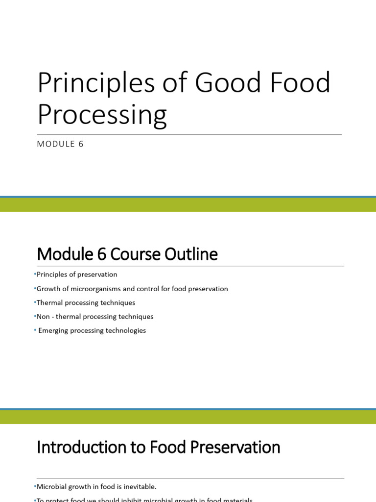 Module 6 - Principles of Good Food Processing-SB | PDF | Food ...