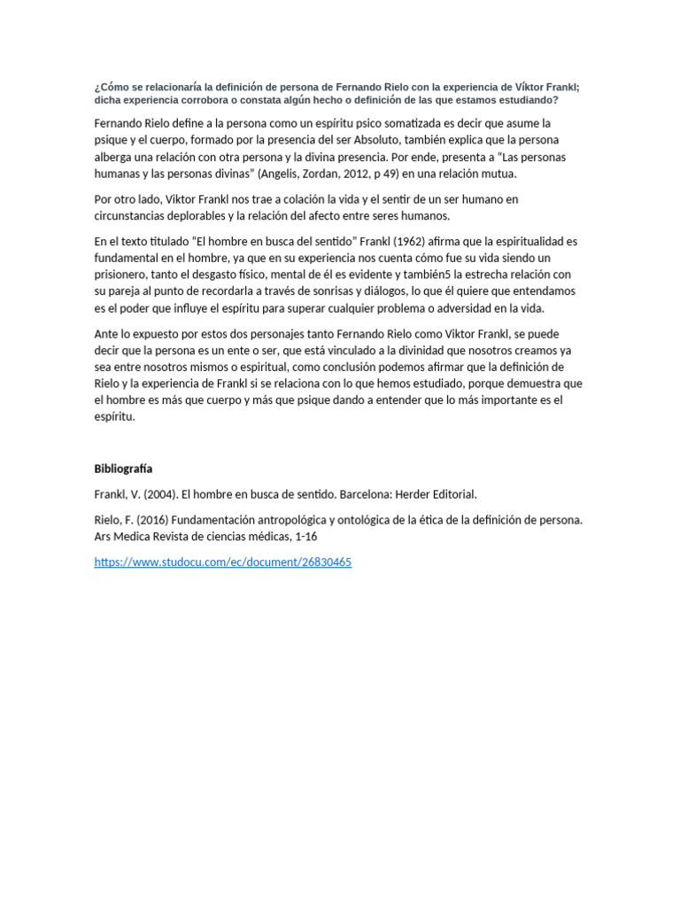 Fernando Rielo y Viktor Frankl | PDF