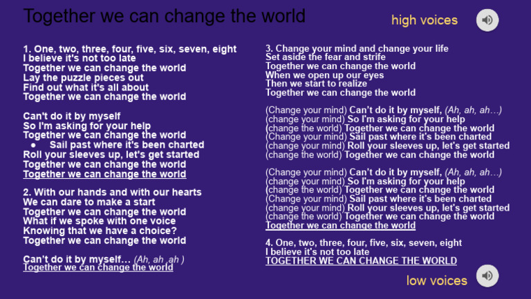 Together We Can Change The World | PDF | Foreign Language Studies
