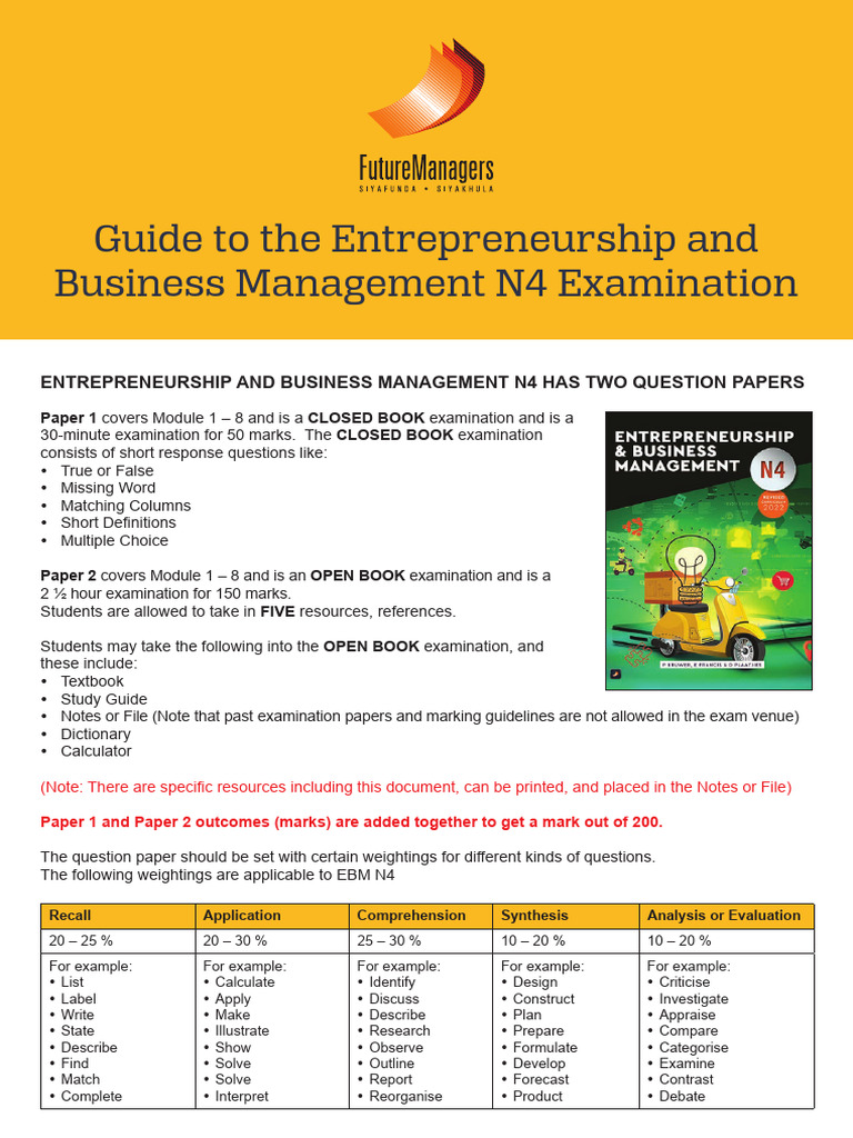 N4 ENTREP EXAM Guide Document | PDF | Knowledge | Cognitive Science