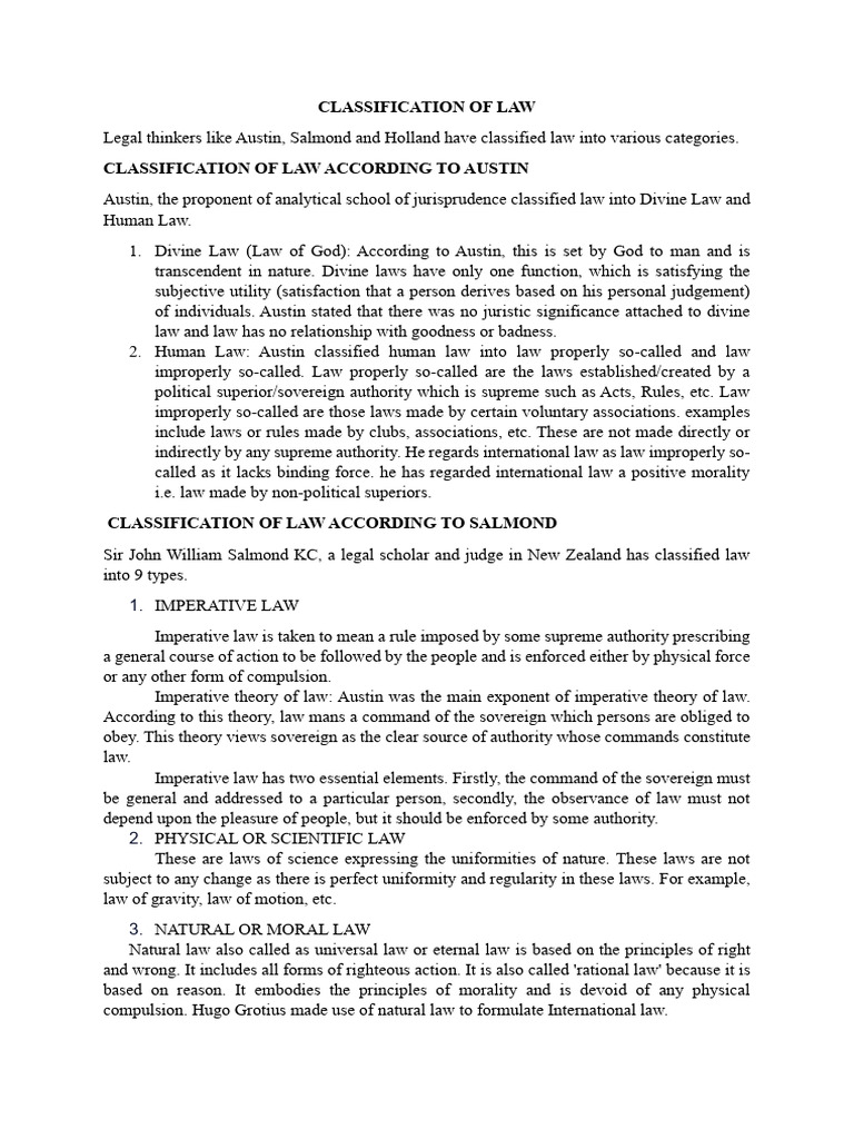 Classification of Law | PDF | Crimes | Crime & Violence