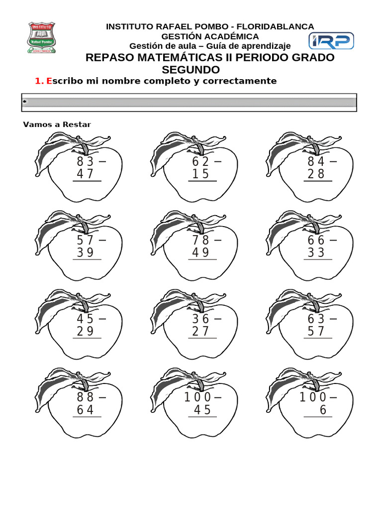 Guía de Matemáticas II para Segundo Grado | PDF