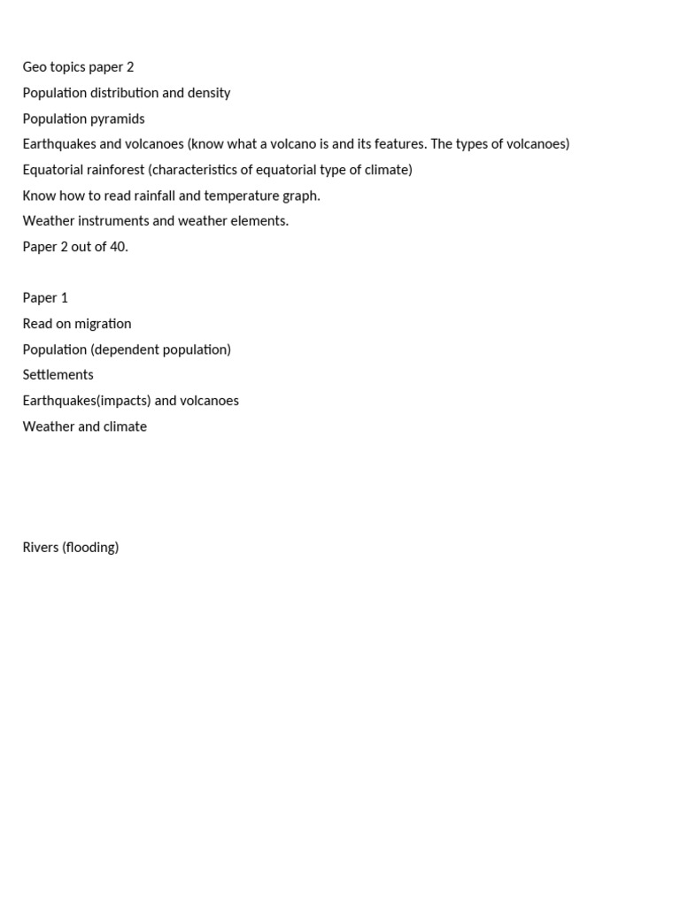 Geo Topics Paper 2 | PDF | Science & Mathematics